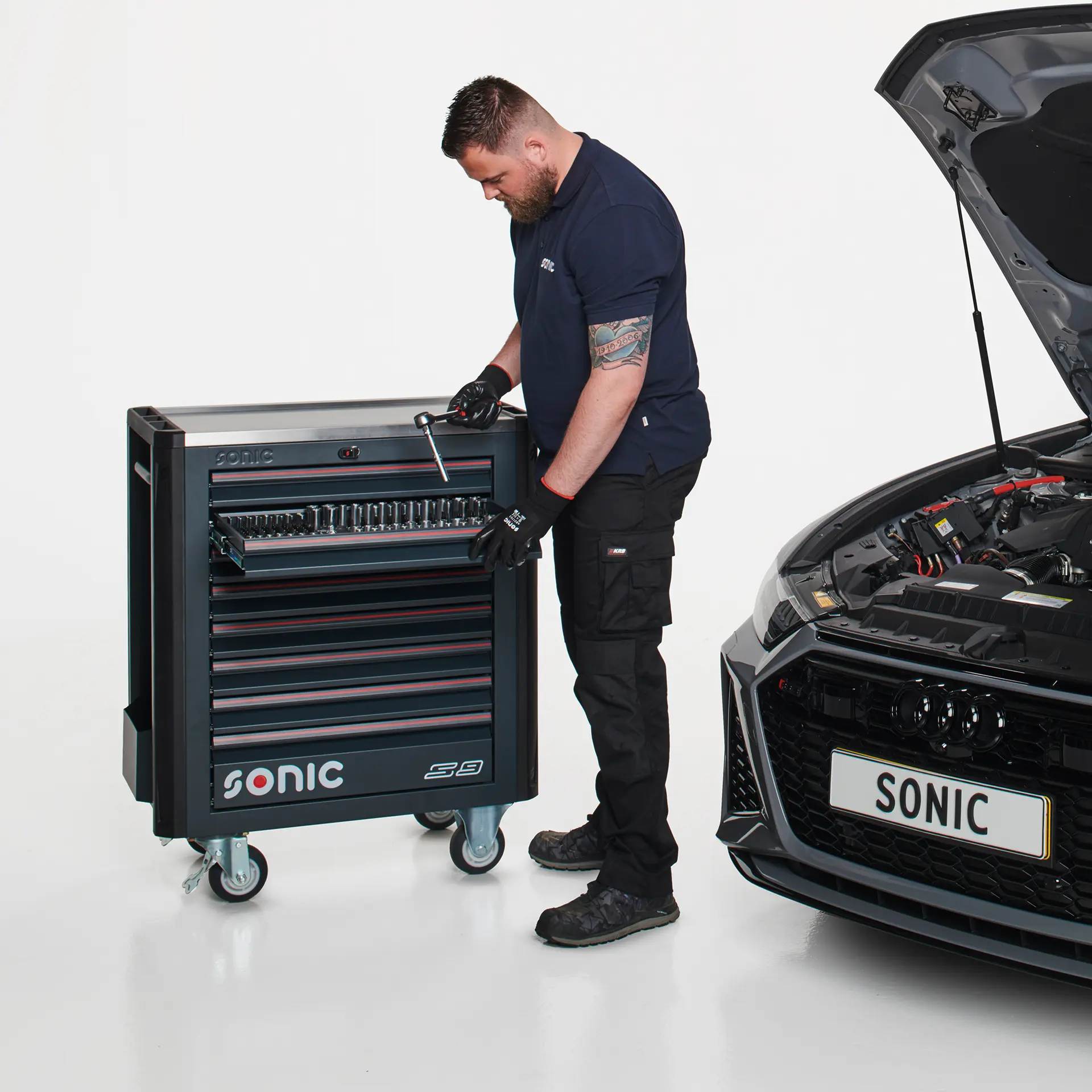 Sonic Werkstattwagen NEXT S9, gefüllt 527-teilig